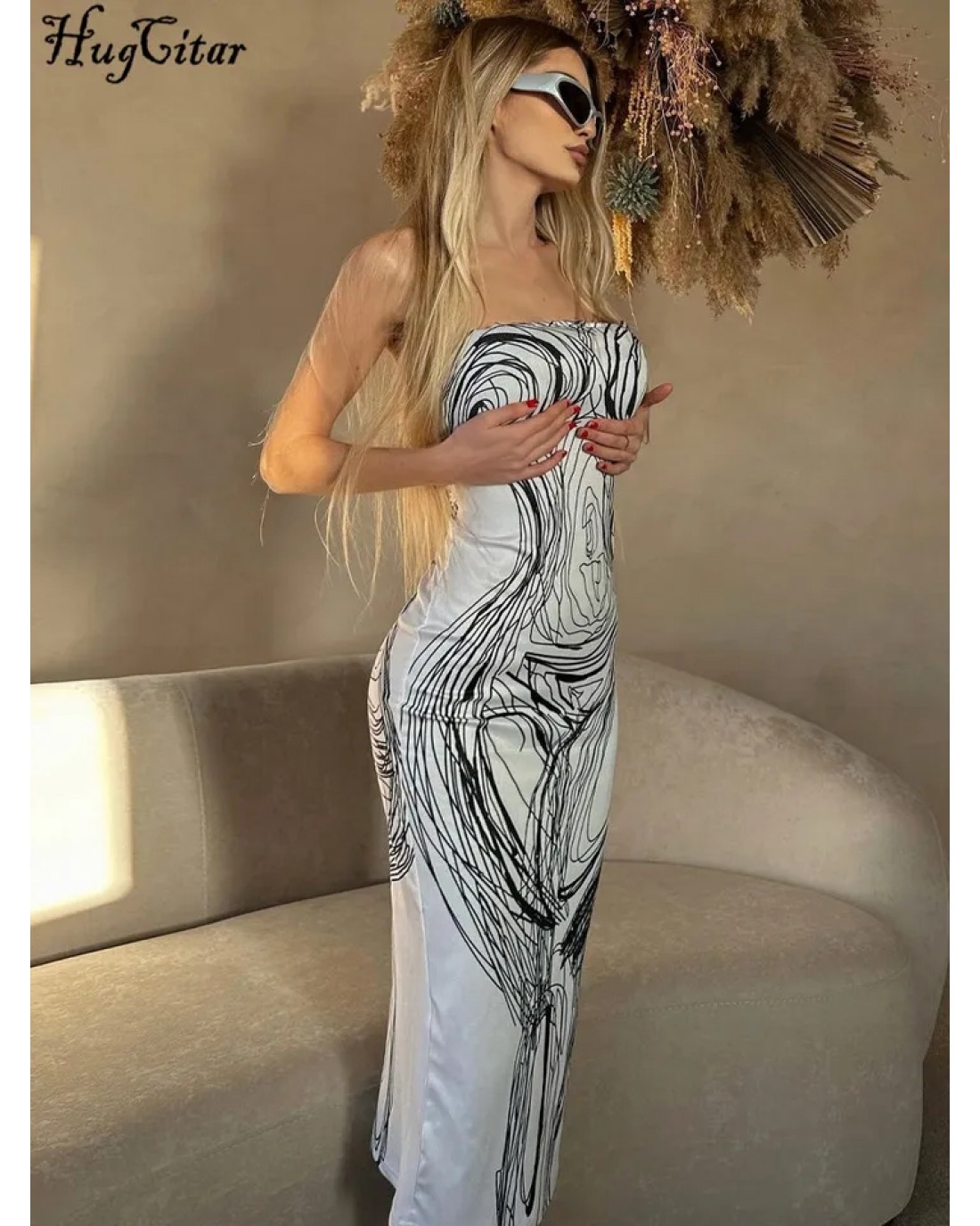 Black & White Nude Art Bodycon Dress