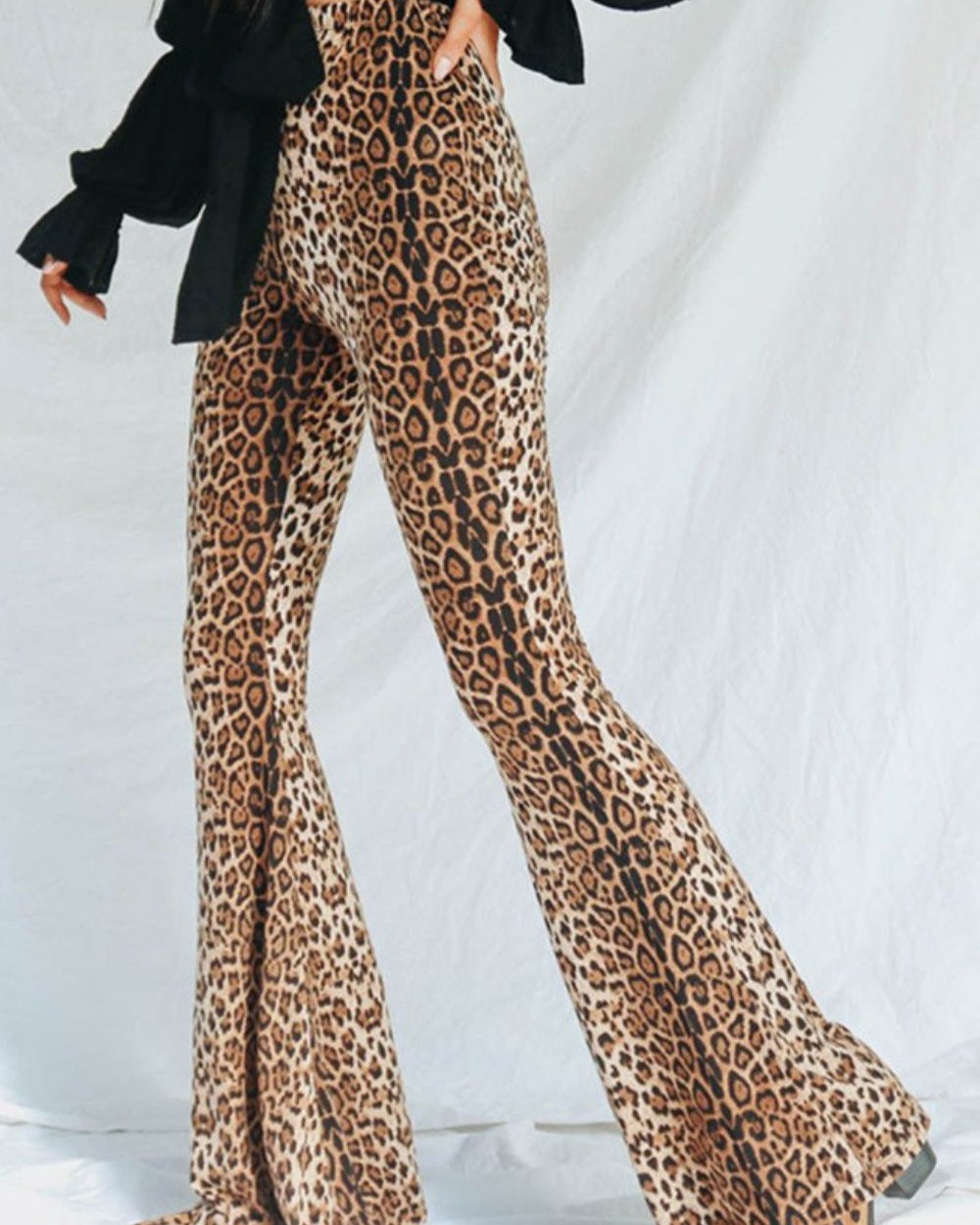 Leopard Print Flare Leg Pants