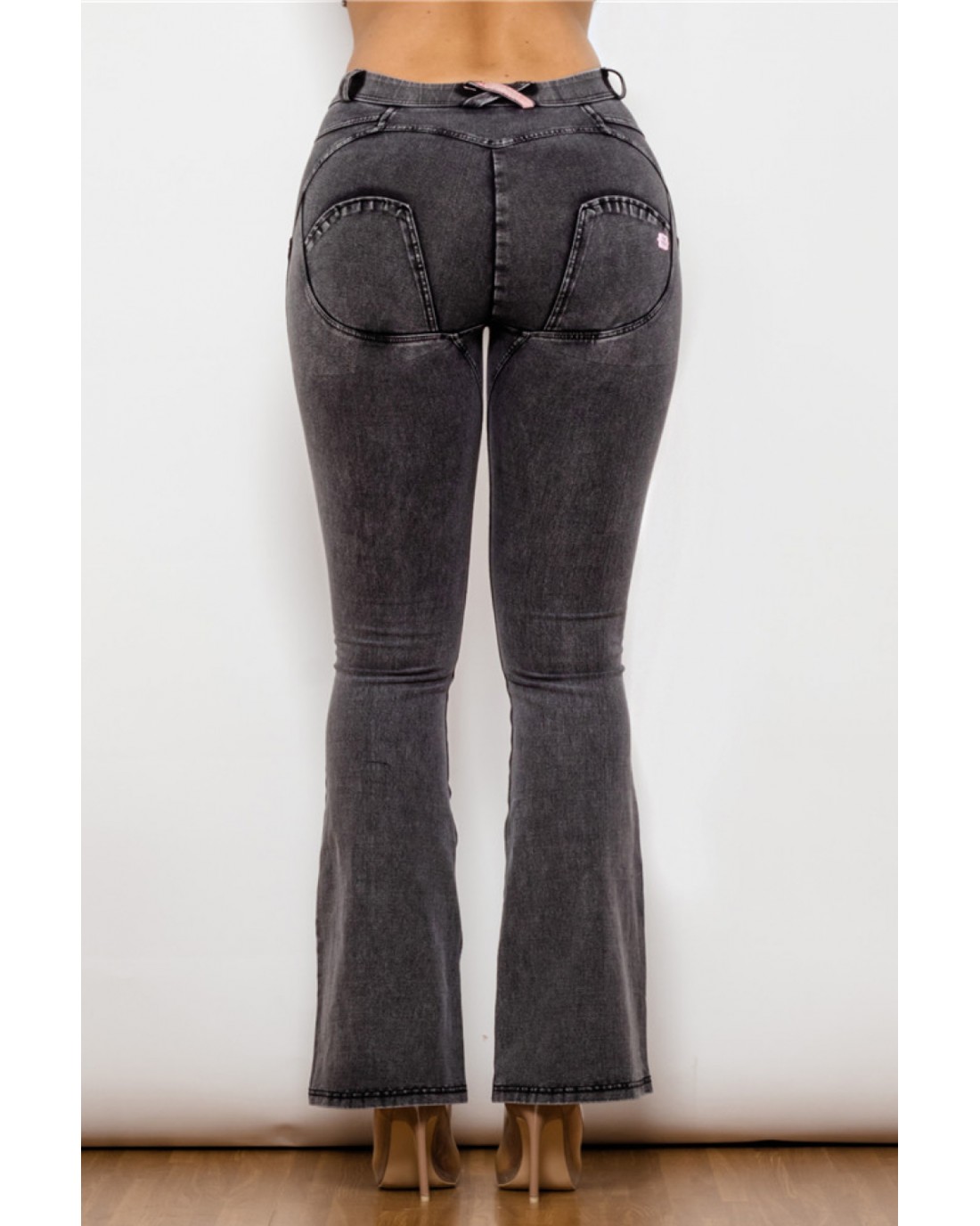 Two-Button Flare Jeans