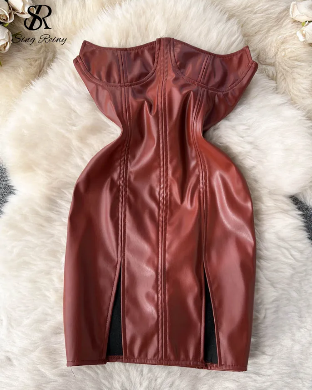 Brown Sugar Backless Tube Top Bodycon Dress