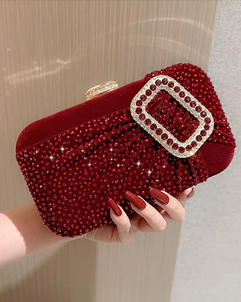 Fire Engine Truck Red Rhinestone Boot Belt Buckle Purse