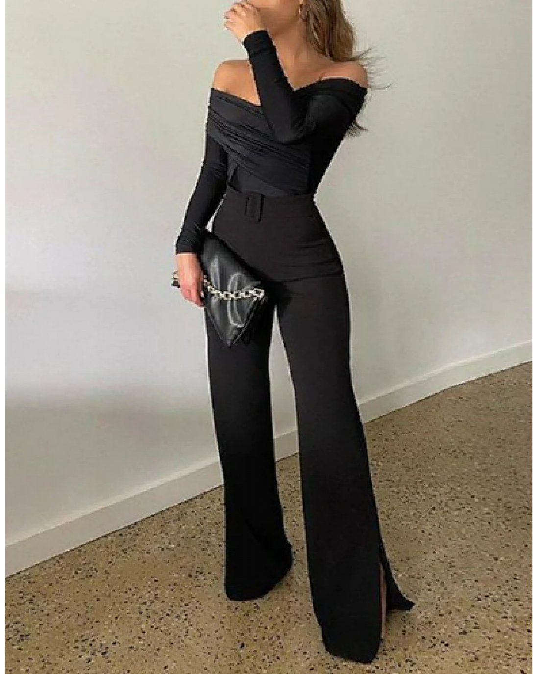 Let's Keep It Tight Slim And Sleek Long Sleeve Chic Off The Shoulder ...