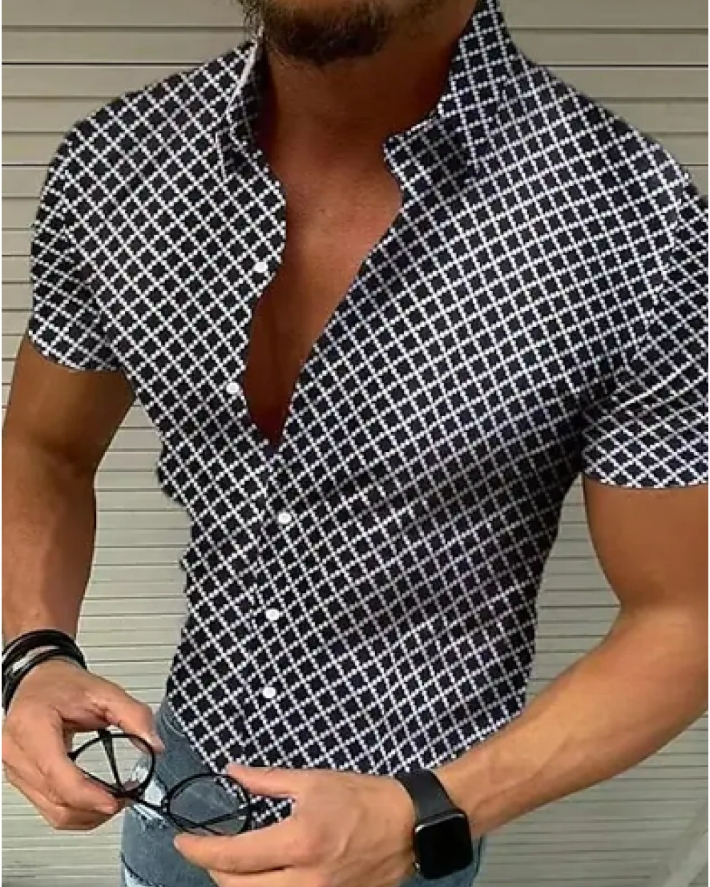 Men's Diamond Print Shirt